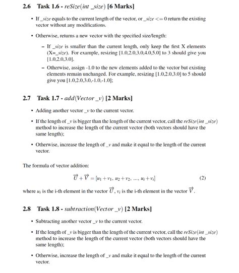 Solved 2 Task 1 Vectorjava 265 Marks The Vector Class