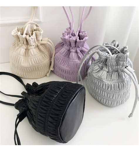 당일발송 4col 셔링 복조리 버킷백 캐주얼 레더 여행 보조 주름가방 가벼운 플리츠 누빔 여성 숄더백 Fa767