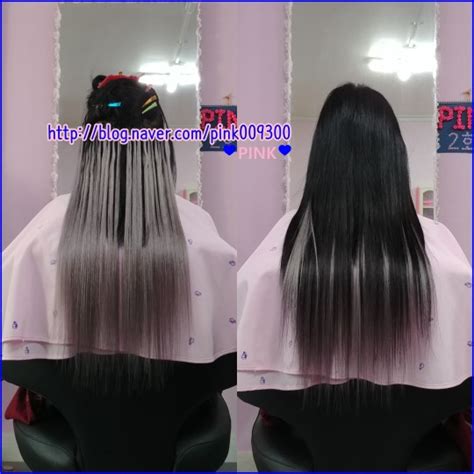 시크릿 투톤 붙임머리 인천붙임머리 핑크