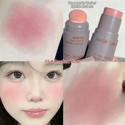 Jlfnya Blush For Cheeksdouble Head Sponge Powder Blusher Lip And Cheek
