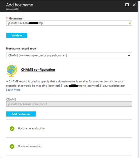 Azure Domain Ownership Error No Cname Records Were Found Please Add A Cname Record Pointing