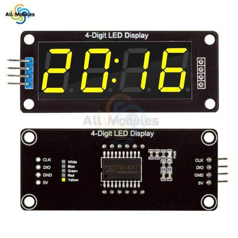 Tm1637 Led Display Module For Arduino 4 Digit 7 Segment 056 Inch Time