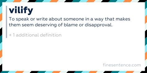 Vilify Definition Meaning And Examples In English