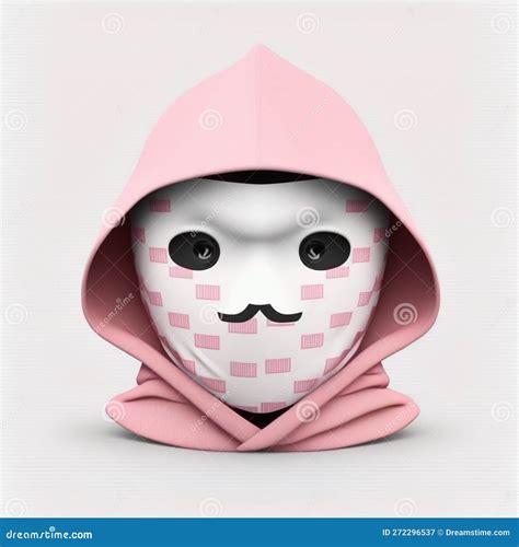 3d Illustration Of Cute Anonymous Character With Mask Concept Of