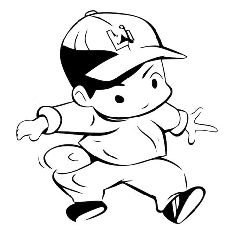 Premium Vector Illustration Of A Cute Little Boy Wearing A Baseball Cap