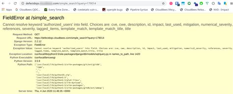 Searching For A Finding Id Throws Error · Issue 2480 · Defectdojodjango Defectdojo · Github