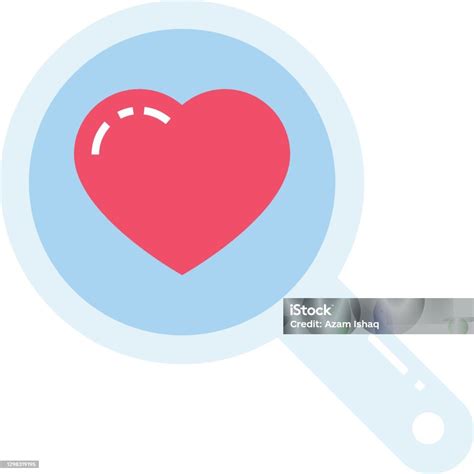 매치 메이커 개념 돋보기 벡터 색상 아이콘 화이트 배경에 날짜 응용 프로그램 로고 개념 발렌타인 데이 기호 사랑과 로맨스 기호 와 심장 0명에 대한 스톡 벡터 아트 및 기타