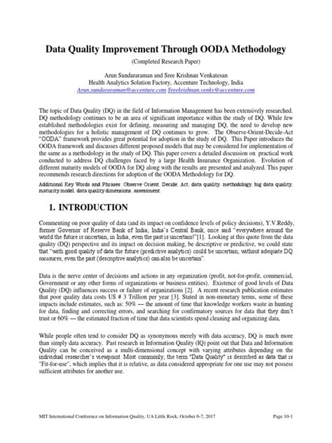 data quality improvement through ooda methodology pdf