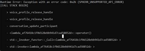 [multi device conversation] exception with an error code 0x2b spxerr unsupported api error