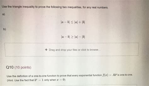 Solved Use The Triangle Inequality To Prove The Following Chegg
