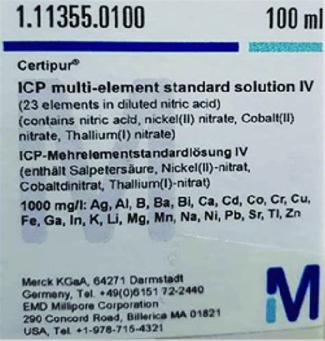 Icp Multi Elements Standard Solutions Download Scientific Diagram