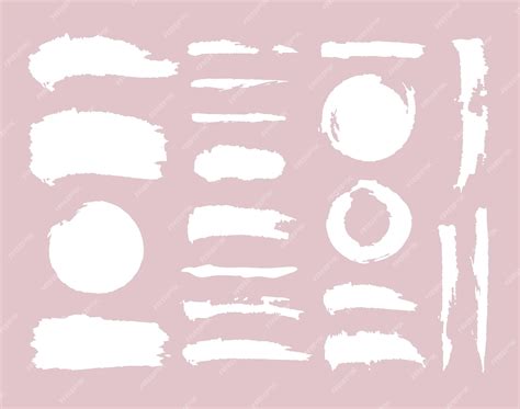 잉크 브러시 스트로크 컬렉션 무료 벡터 프리미엄 벡터
