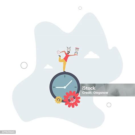 시간 관리 또는 생산성 중독 일과 생활의 균형 또는 작업 프로젝트 시간 및 일정 개념을 제어합니다 캐릭터 라이프 계획에 대한 스톡 벡터 아트 및 기타 이미지 Istock