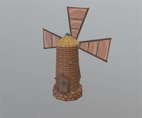 Artstation Mill Lowpoly Animated Game Assets