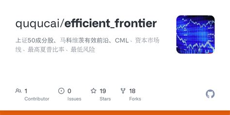 GitHub ququcai efficient frontier 上证50成分股马科维茨有效前沿CML资本市场线最高夏普比率最低风险
