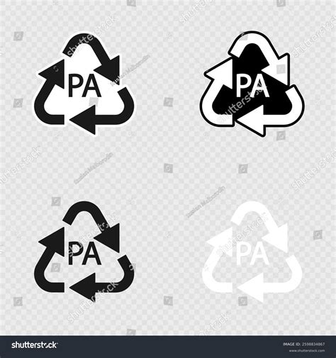 Plastic Recycling Symbol Pa Polyamide Set Stock Vector Royalty Free 2598834867 Shutterstock