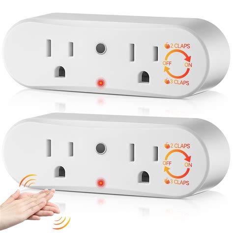 Saillong Clapping Light Control Switch110v Wireless Wall Outlet With 2 Output Socketsturn