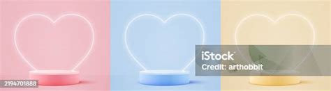 발렌타인 데이 장면 배경입니다 제품 프리젠 테이션 모형 연단 무대 받침대 또는 플랫폼 3차원 형태에 대한 스톡 벡터 아트 및 기타 이미지 Istock