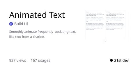 animated text 21st dev discover share and craft ui components 21st dev