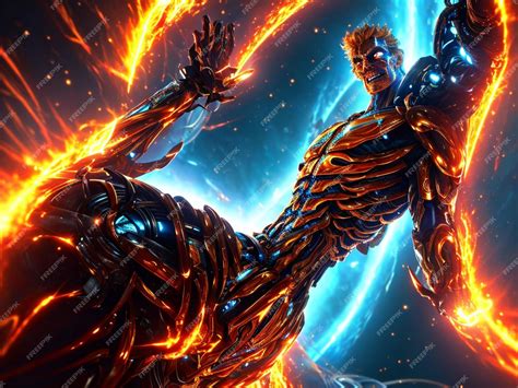 Premium Ai Image A God Floating In Flames