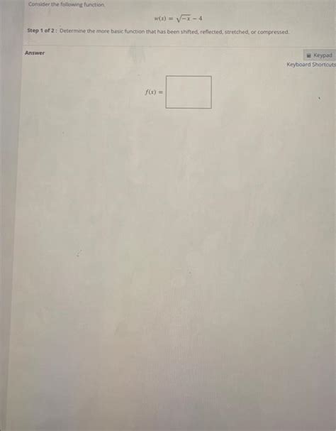 Solved Consider The Following Function W X √√√√x 4