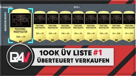 100k Üv Liste Fifa 20 Überteuert Verkaufen Trading Tipps Youtube