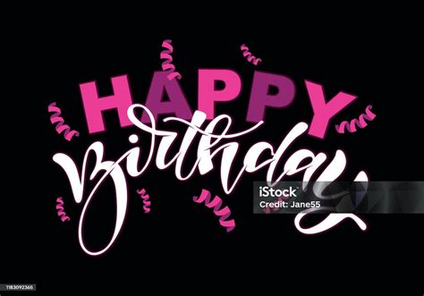 생일 축하합니다 좋은 손으로 그린 낙서 편지 라벨 엽서 포스터 검은색에 대한 스톡 벡터 아트 및 기타 이미지 검은색 공휴일 기념일 Istock