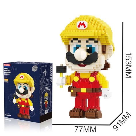 Super Mario Yellow Hat Mario Micro Diamond Particle Building Block Set One Quarter