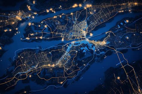 Map With Dashed Lines Indicating Bike Lanes Premium AI Generated Image