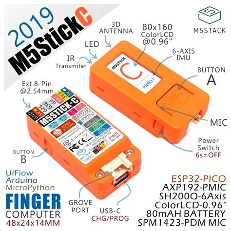m 5 stickc esp 32 pico mini iot บอรดคอมพวเตอรพรอมหนาจอ lcd ของเลนสาหรบเดก Shopee Thailand