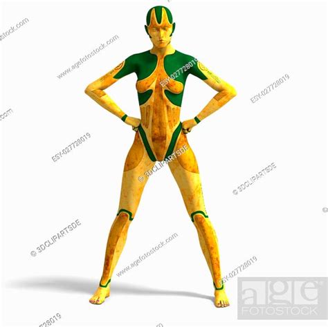 Sexy Female Android Or RobotWith Clipping Path Stock Photo Picture