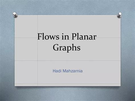 PPT Flows In Planar Graphs PowerPoint Presentation Free Download ID