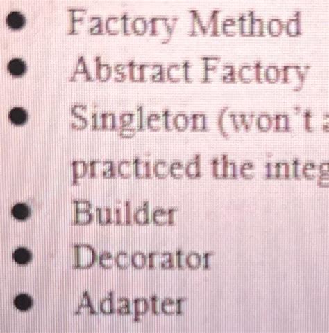Solved Factory Method Abstract Factory Singleton Wont