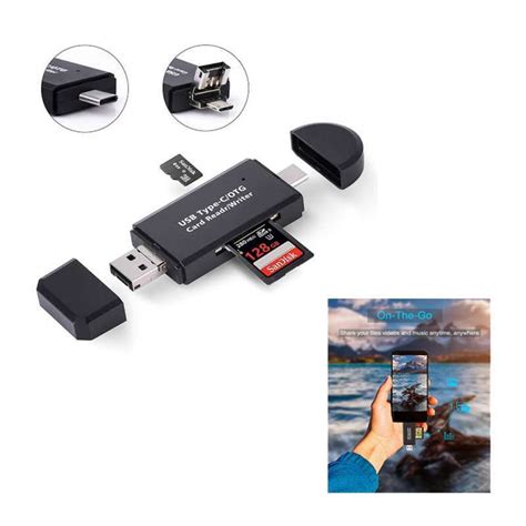 Jual LASER OTG USB C 2 0 Micro USB 3 In 1 Micro SD Card Reader BLACK Di Seller Tokoku Laris