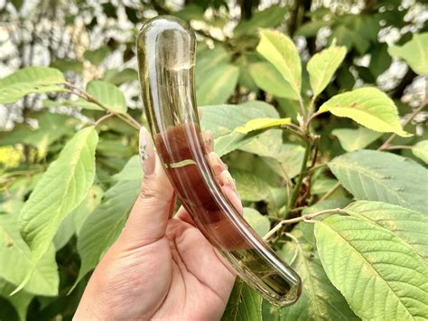 6 Natural Smoke Quartz Hand Carved Duplex Wand Crystal Quartz Massage Stick Crystal Cervix Wand