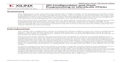 spi configuration and flash programming in ultrascale · pdf filedual quad spi configuration