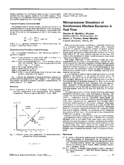 Pdf Microprocessor Simulation Of Synchronous Machine Dynamics In Real