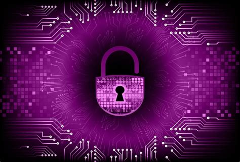 Modern Cybersecurity Technology Background With Padlock 21252565 Vector
