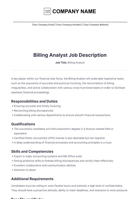 Page 4 Free Job Description Templates And Examples Edit Online