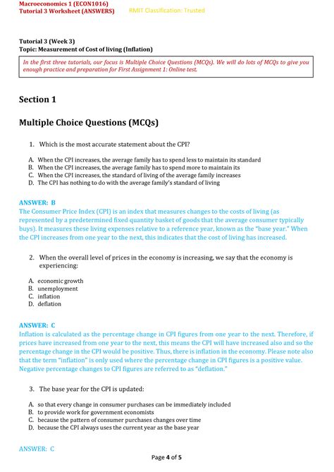 Macro ECON Tutorial Worksheet Week Answers Page Of Macroeconomics ECON