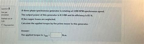 solved a three phase synchronous generator is rotating at