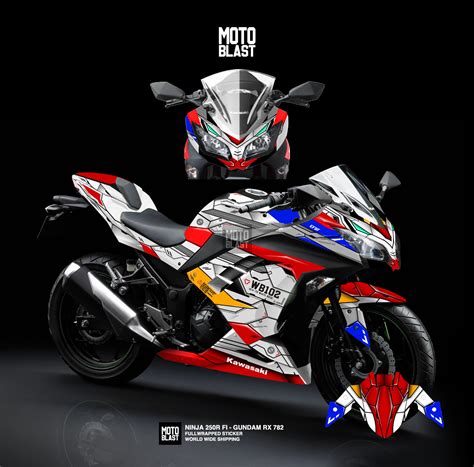 Modifikasi Striping Kawasaki Ninja 250r Fi Gundam Rx 782 Motoblast