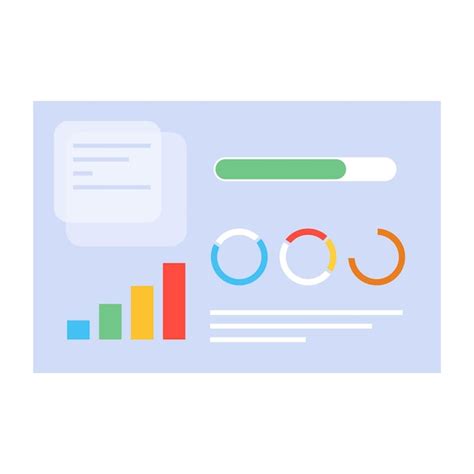 플랫 스타일의 데이터 분석의 현대 아이콘 프리미엄 벡터