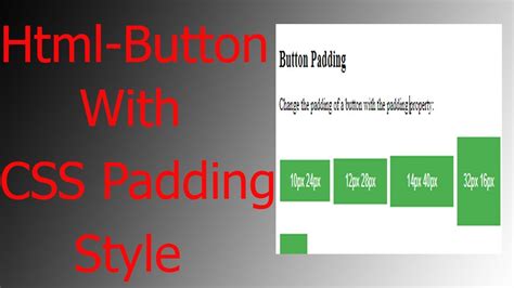 How To Create A Html Button With Css Padding Style 2021 Youtube