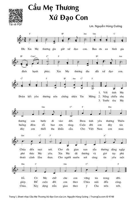 Sheet Cầu Cho Cha Mẹ 7 Pdf Lời And Hợp âm Nốt Nhạc