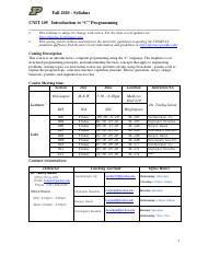 CNIT105 Syllabus Fall 2020 Pdf Fall 2020 Syllabus CNIT 105