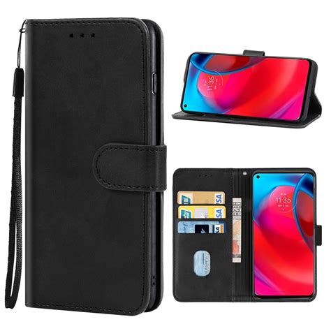 For Motorola Moto G Stylus 5g Leather Phone Case Black