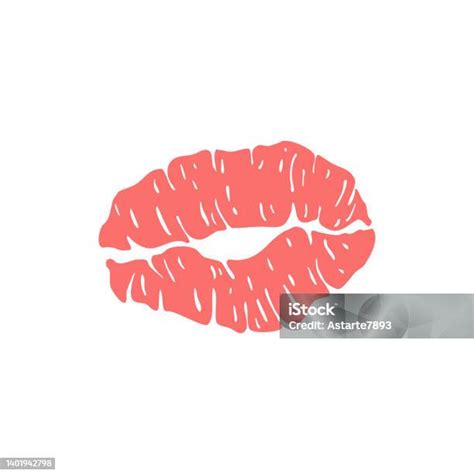 립스틱 키스 마크 빨간색과 분홍색 실루엣은 흰색 배경에 고립되어 있습니다 입에서 스탬프 메이크업 인쇄 벡터 관능에 대한 스톡 벡터 아트 및 기타 이미지 Istock