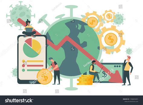 Flat Illustration Vector Global Economics Impact Stock Vector Royalty
