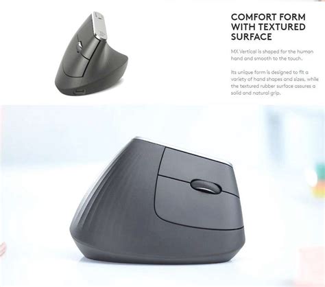 Logitech MX Vertical Wireless Bluetooth Mouse Black